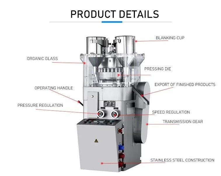 Double Layer Color Tablet Press Machine Bilayer 80KN 4kw