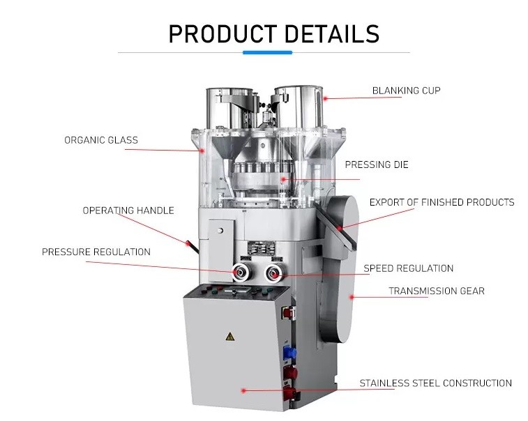 Double Layer Color Tablet Press Machine Bilayer 80KN 4kw